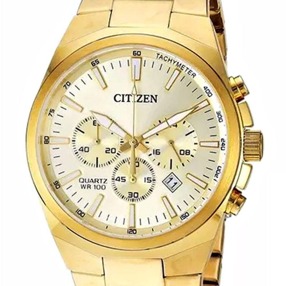 Relógio Citizen Masculino Cronógrafo Quartz Dourado - Tz31105g - Carrefour