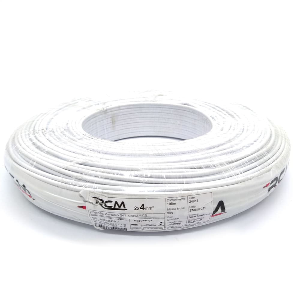 Fio Paralelo Flexivel 4,00mm Rolo Com 100 Metros 0004NBC RCM - Carrefour