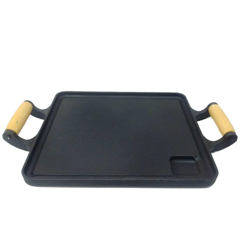 Chapa Bifeteira Ferro Fundido Fogão Churrasco Lisa 28X24 Scm - Carrefour