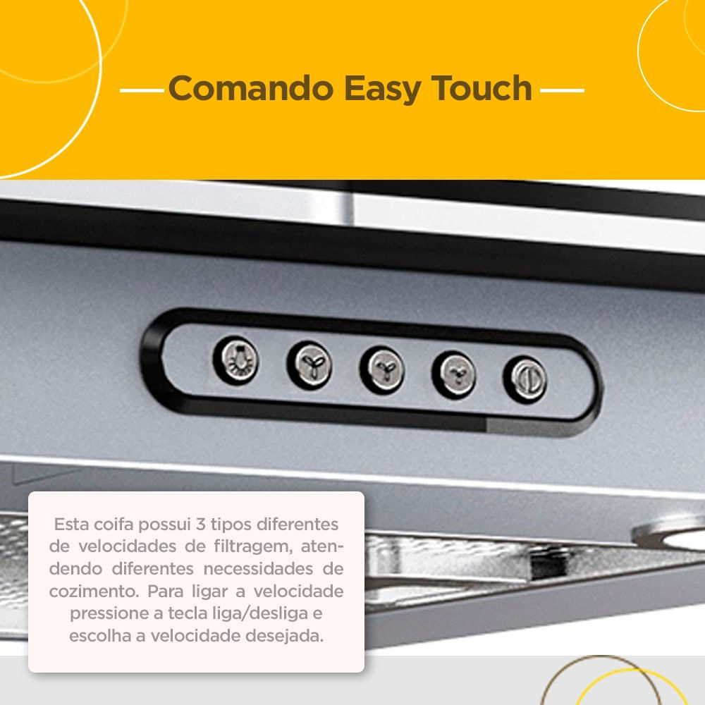 Coifa de Parede 90cm Vidro Reto Terim Inox - Carrefour