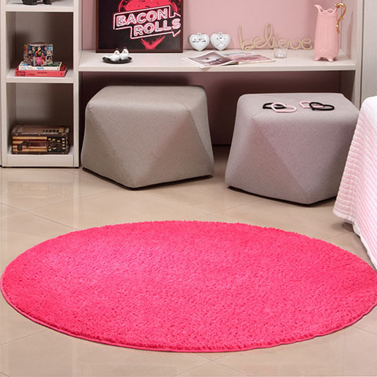 Tapete Redondo 150m Classic Rosa Pink - Tapetes Oasis - Carrefour