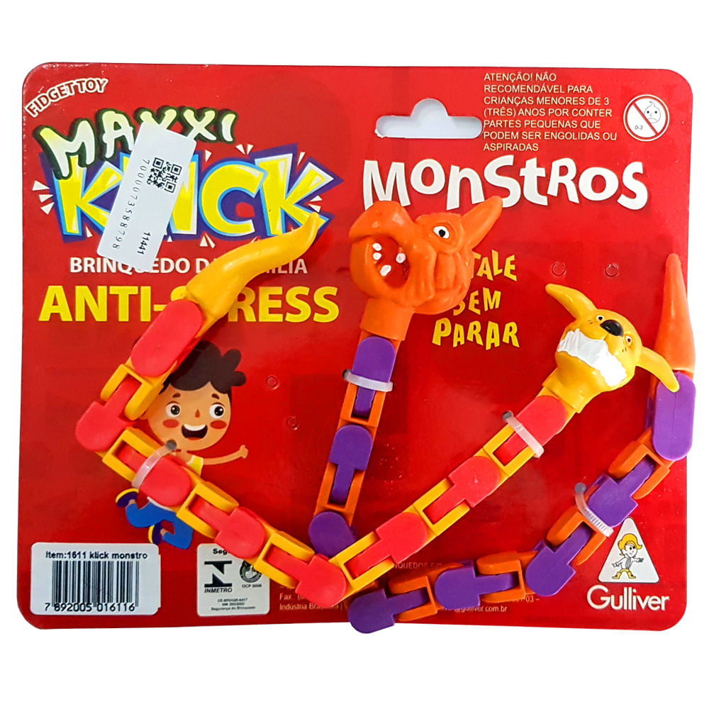 Brinquedo Anti-stress De Estralar Gulliver Maxxi Klick Monstros Dupla ...