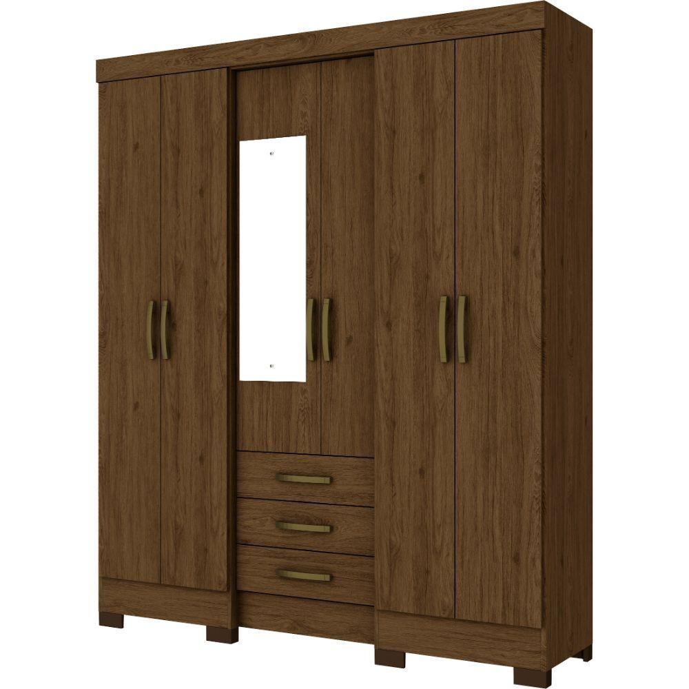 Guarda Roupa B23 06 Portas 03 Gavetas Briz Castanho - Carrefour