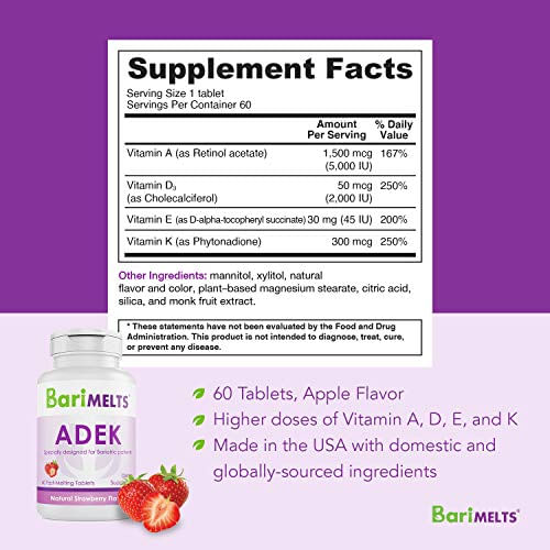 Barimelts Adek, Vitaminas Bariátricas Dissolvíveis, Sabor Natural De ...