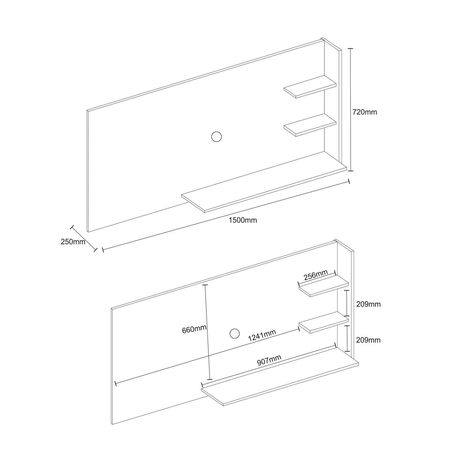 Painel para TV até 49 Polegadas 3 Prateleiras Rio de Janeiro Atualle ...