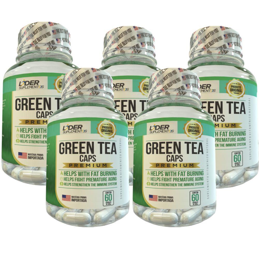 Green Tea Caps - 60 Cápsulas 500mg - Kit Com 5 Potes - Carrefour