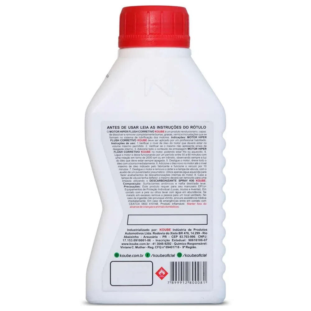 Limpa Motor E Cárter Motor Hiper Flush Corretivo Koube 500ml Todos Os ...