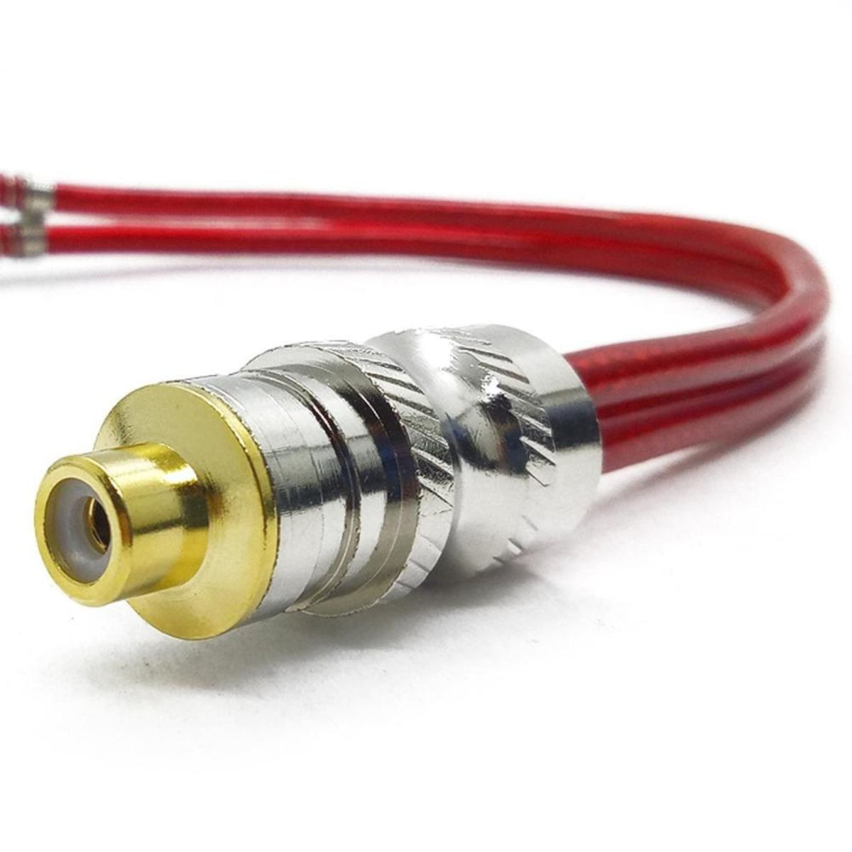 Cabo Y Prime Plug Metal 5mm Transparente Vermelho 2 Macho e 1 Fêmea ...