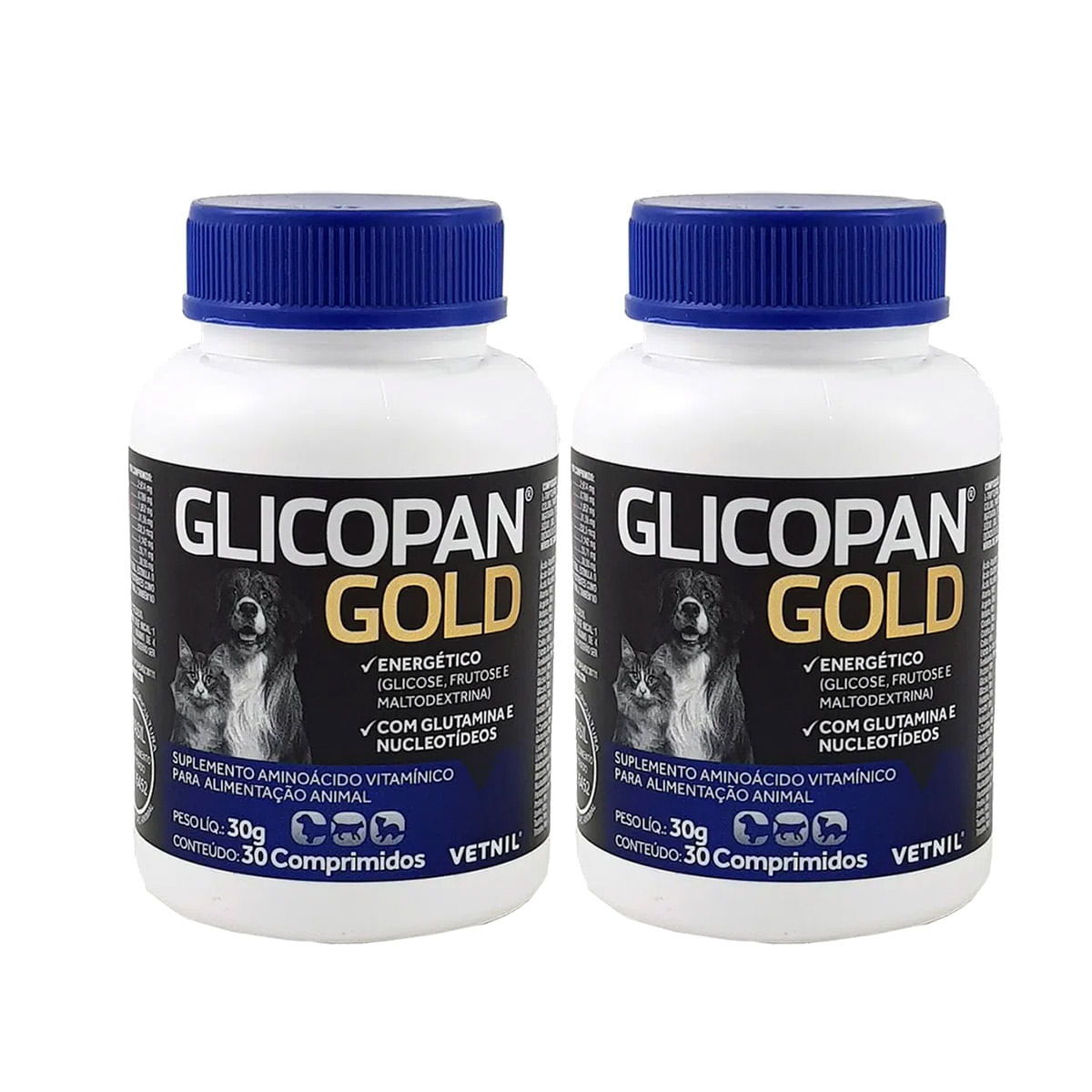 Glicopan Gold 30 Comprimidos Kit 2 Frascos Vetnil - Carrefour