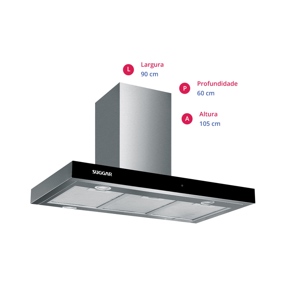 Coifa de Ilha Inox Suggar Granada TP0792IX 90cm 220V - Carrefour ...