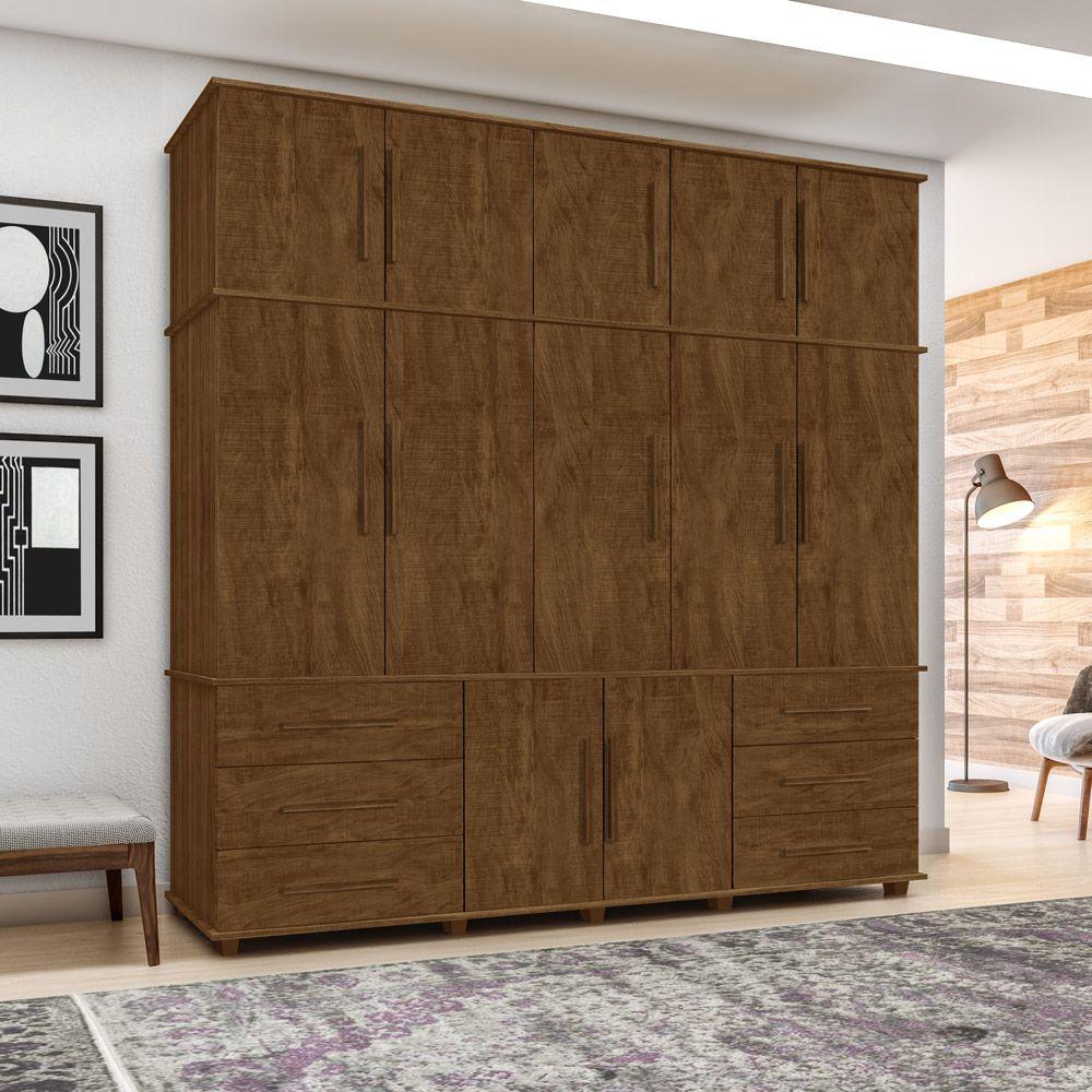Guarda Roupa 12 Portas 6 Gavetas E Sapateira Darwin Malbec - Carrefour