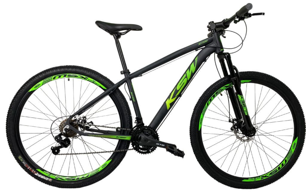 Bicicleta Aro 29 Ksw Xlt Aluminio 21v Cambios Index - PRETO/VERDE, 17 ...
