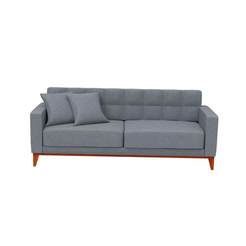 Sofá 3 Lugares Tull Capitonê Cinza - Carrefour