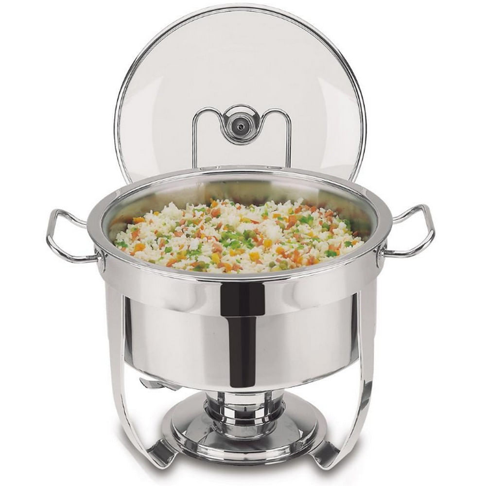 Rechaud Banho-maria Tramontina Inox Com Tampa De Vidro - 7l - Carrefour