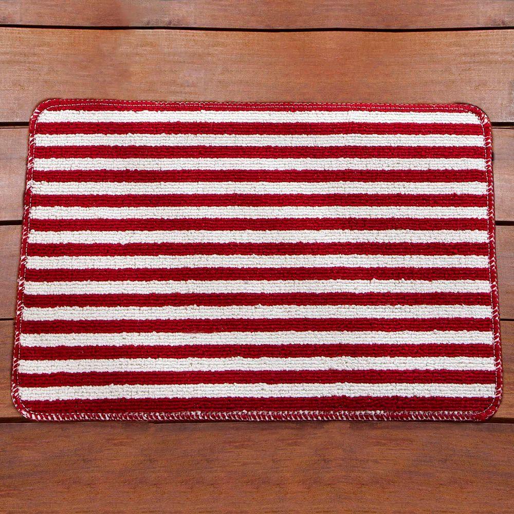 Tapete Capacho Boucle 40cm X 60cm Listras Vermelhas - Carrefour