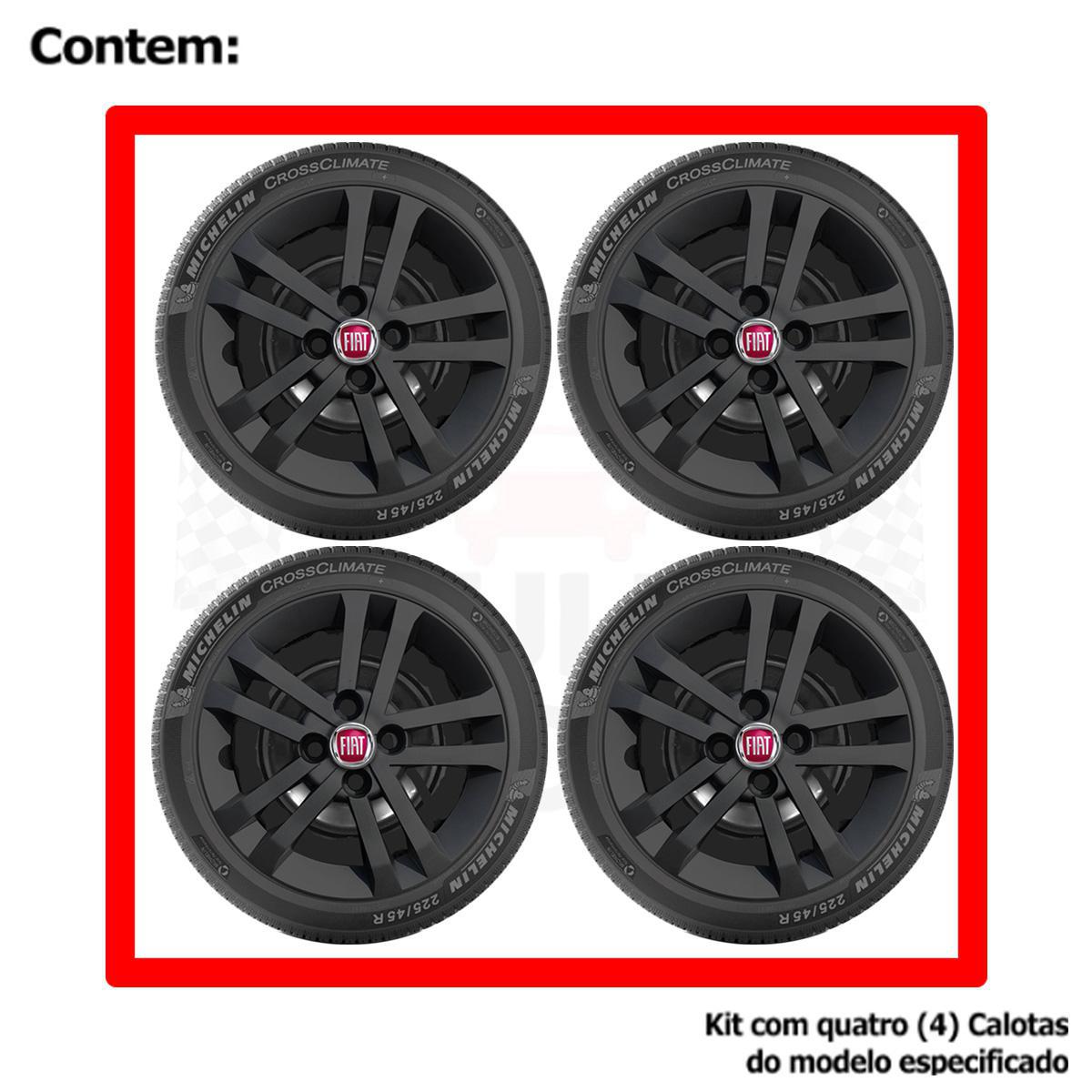 4x Calota Fiat Argo Aro 14 2021 Preto - Carrefour