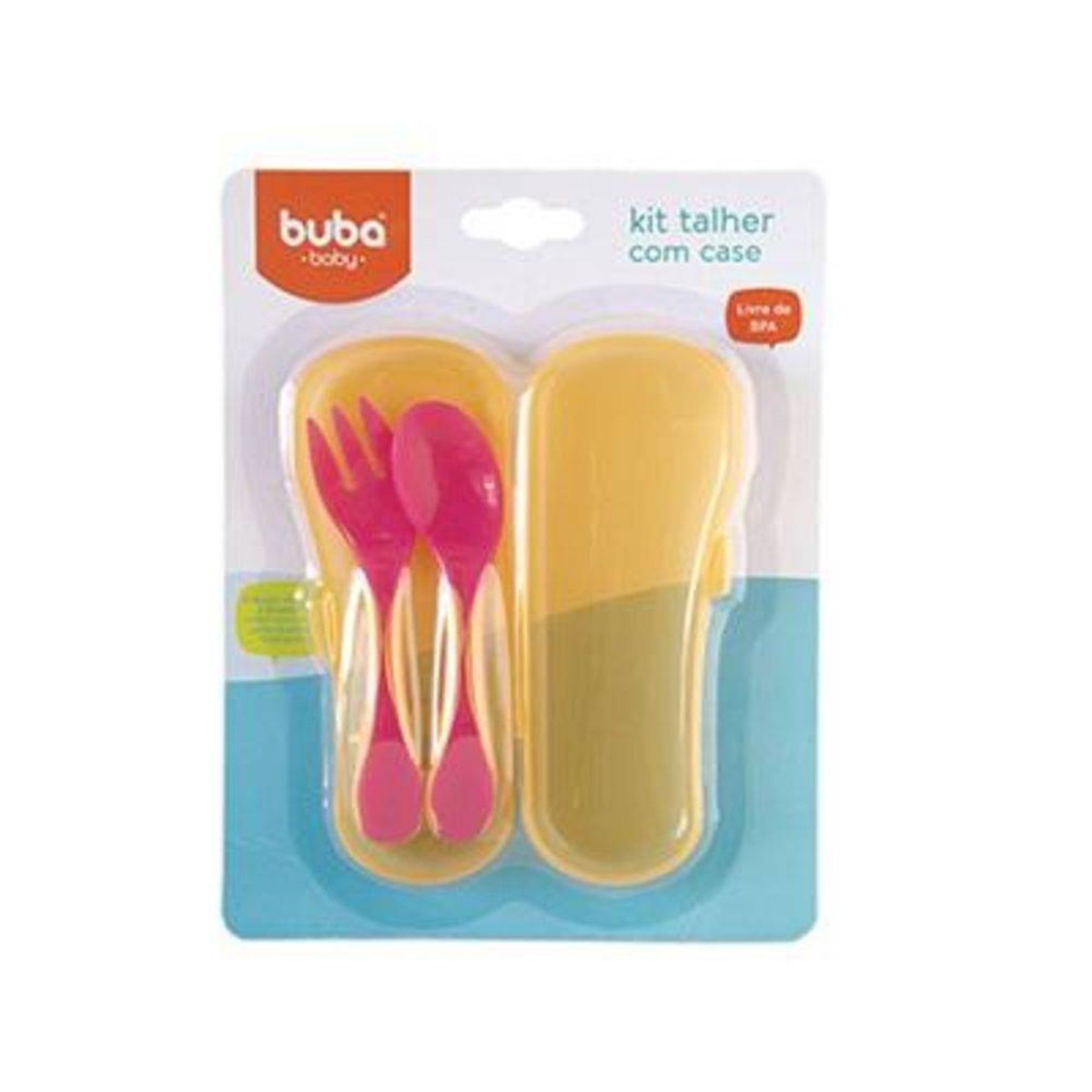 Kit Talheres Rosa com Case - Buba Baby - Carrefour