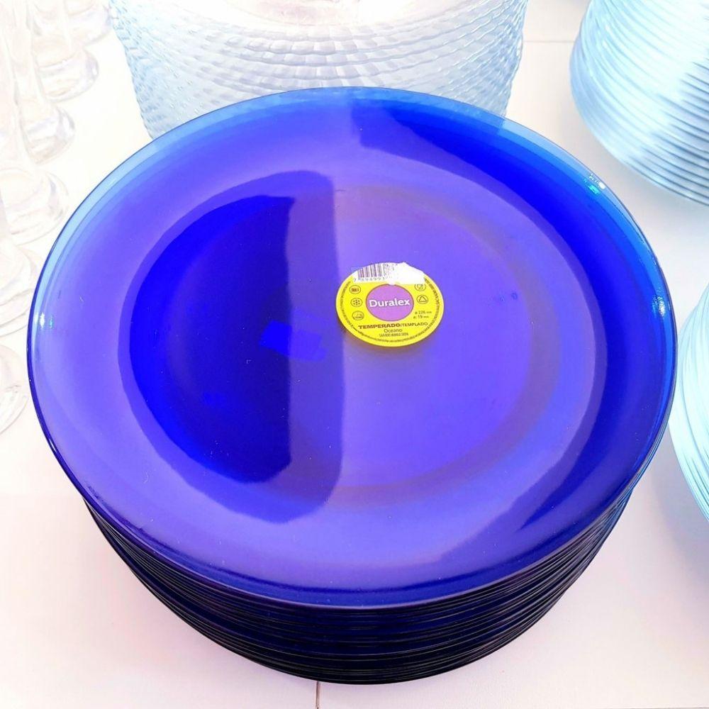 Prato Raso Oceano Duralex Azul - 6 Unidades - Carrefour