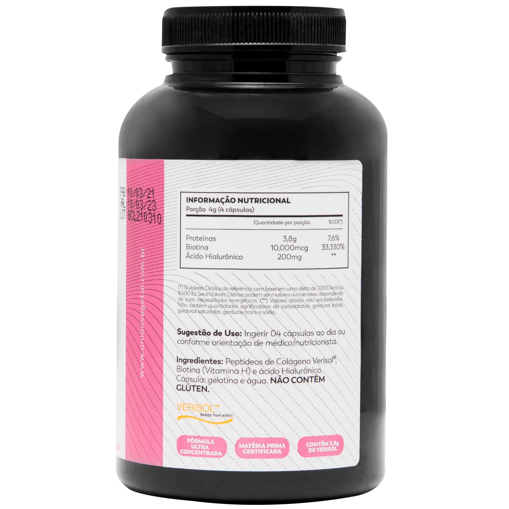 Ácido Hialurônico Biocoll 100mg União Vegetal 120 Cápsulas - Carrefour