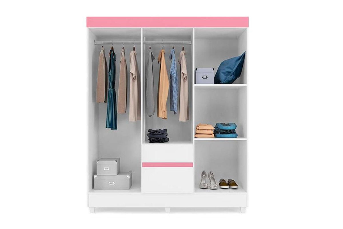 Guarda Roupa Soft Branco Rosa - Demobile - Carrefour - Carrefour