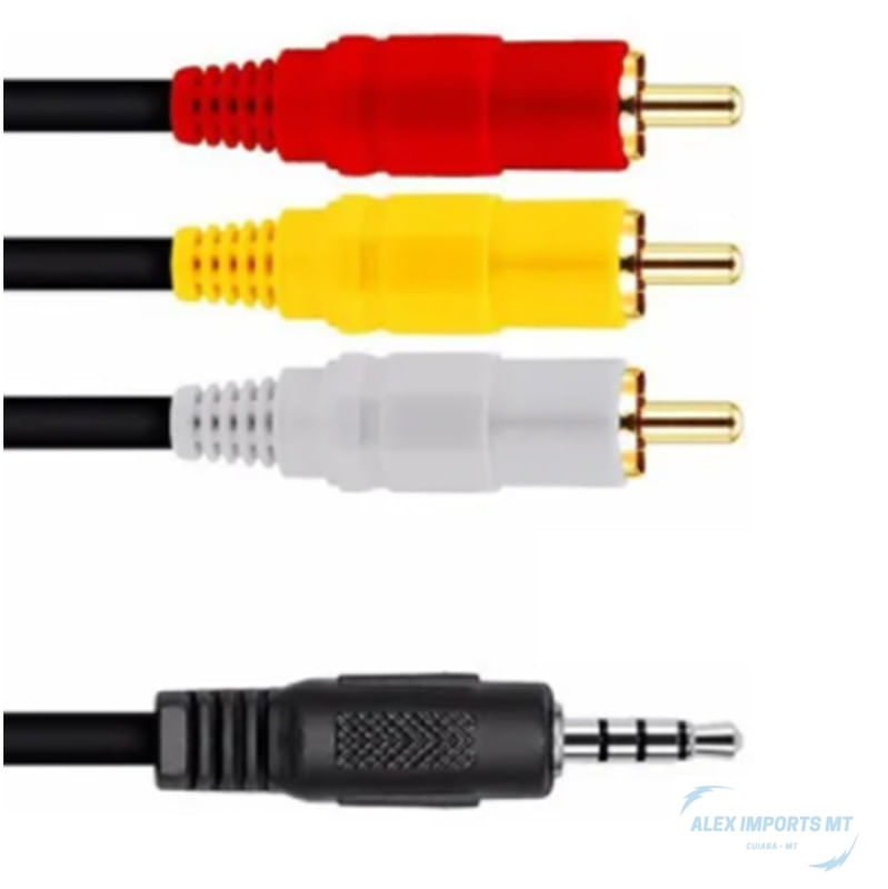 Cabo P3 Macho Av 3 Rca Macho 1,3m Cabo P3 Para Som De Casa - Carrefour