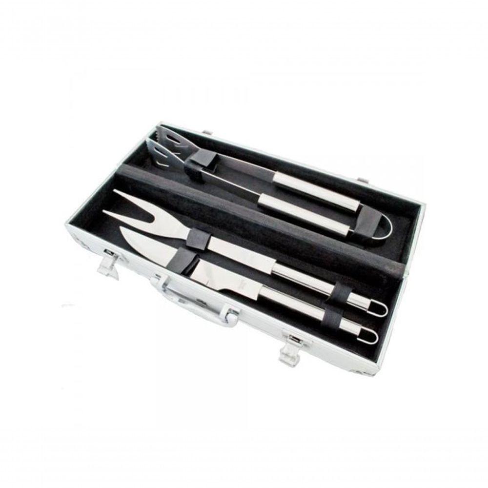 Kit Churrasco Inox 3 Peças Maleta Em Alumínio - Carrefour
