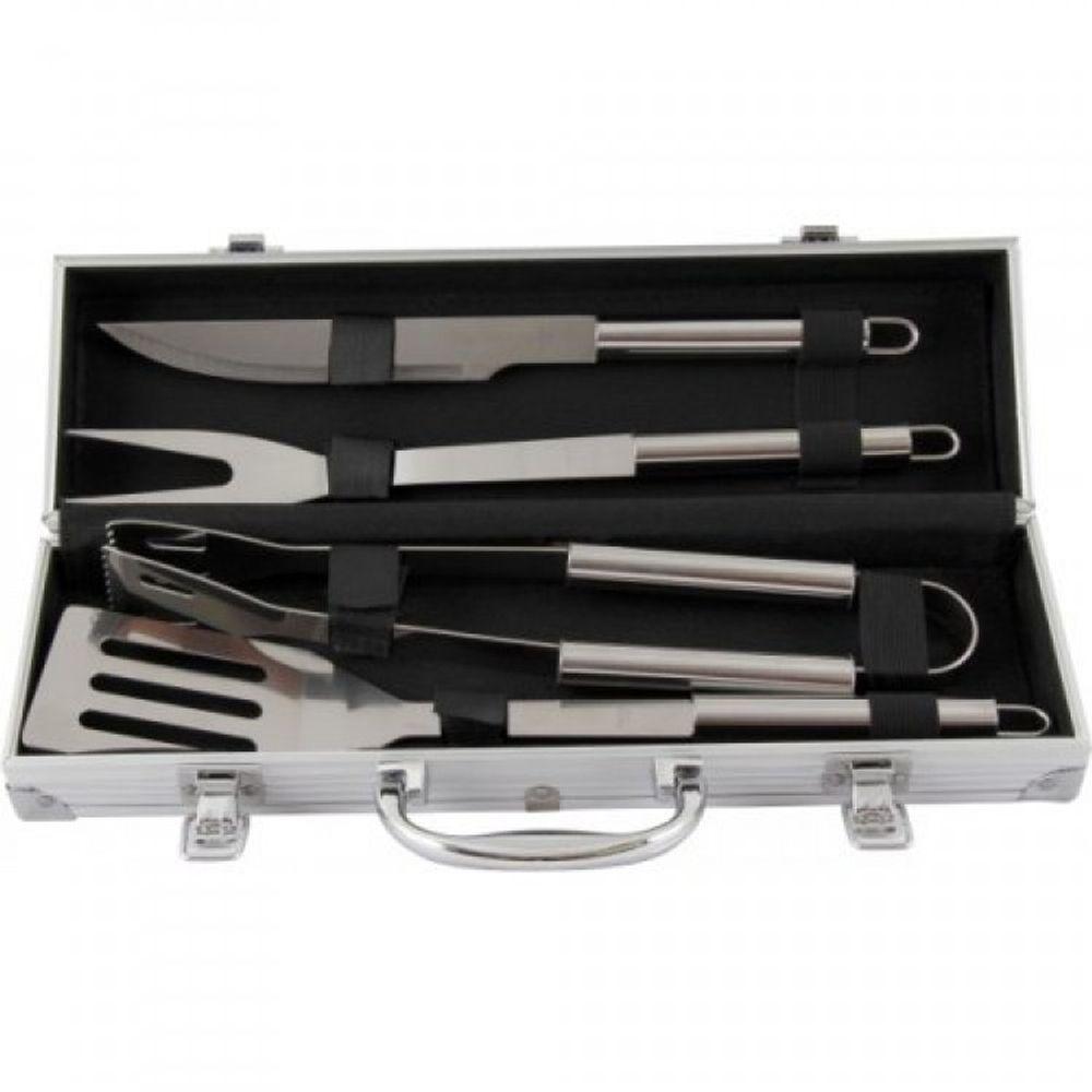 Kit Churrasco Inox Com 4 Peças E Maleta Em Alumínio - Carrefour