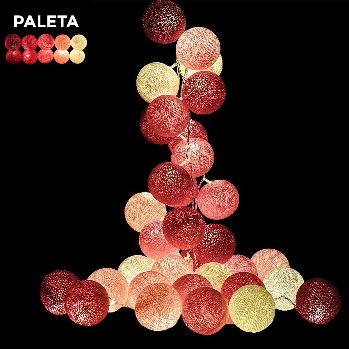 Luminária Fio Cordão de Luz de 20 bolas Cormilu Rosa Jaipur - 110V - Carrefour - Carrefour