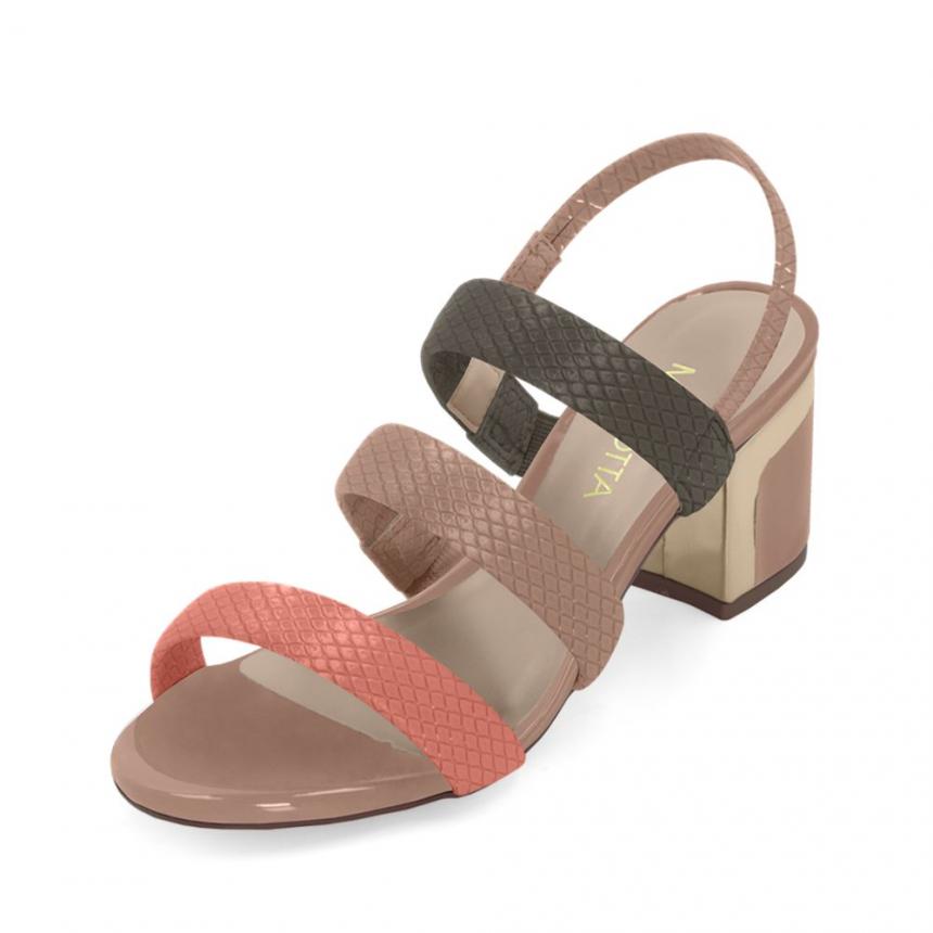 Sandália Colorida Salto Bloco Mariotta - Carrefour