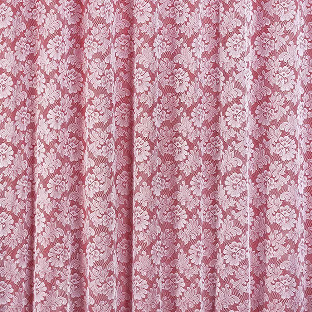 Cortina Serena Para Trilho Suisso Max Tecido Renda Floral E Malha 4,00m ...