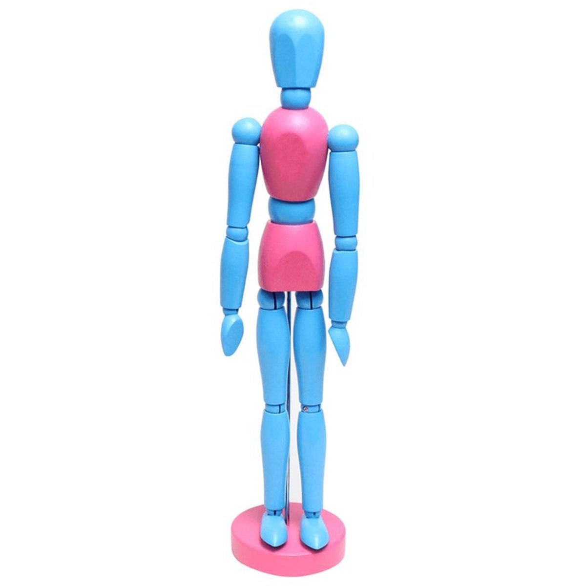 Boneco Manequim Madeira 30cm Azul e Rosa - Carrefour - Carrefour