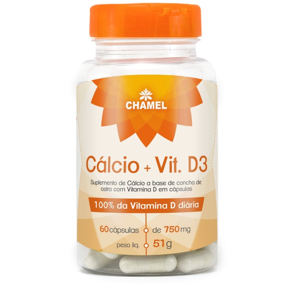 Cálcio com Vitamina D3 - Pote com 60 cápsulas - Carrefour