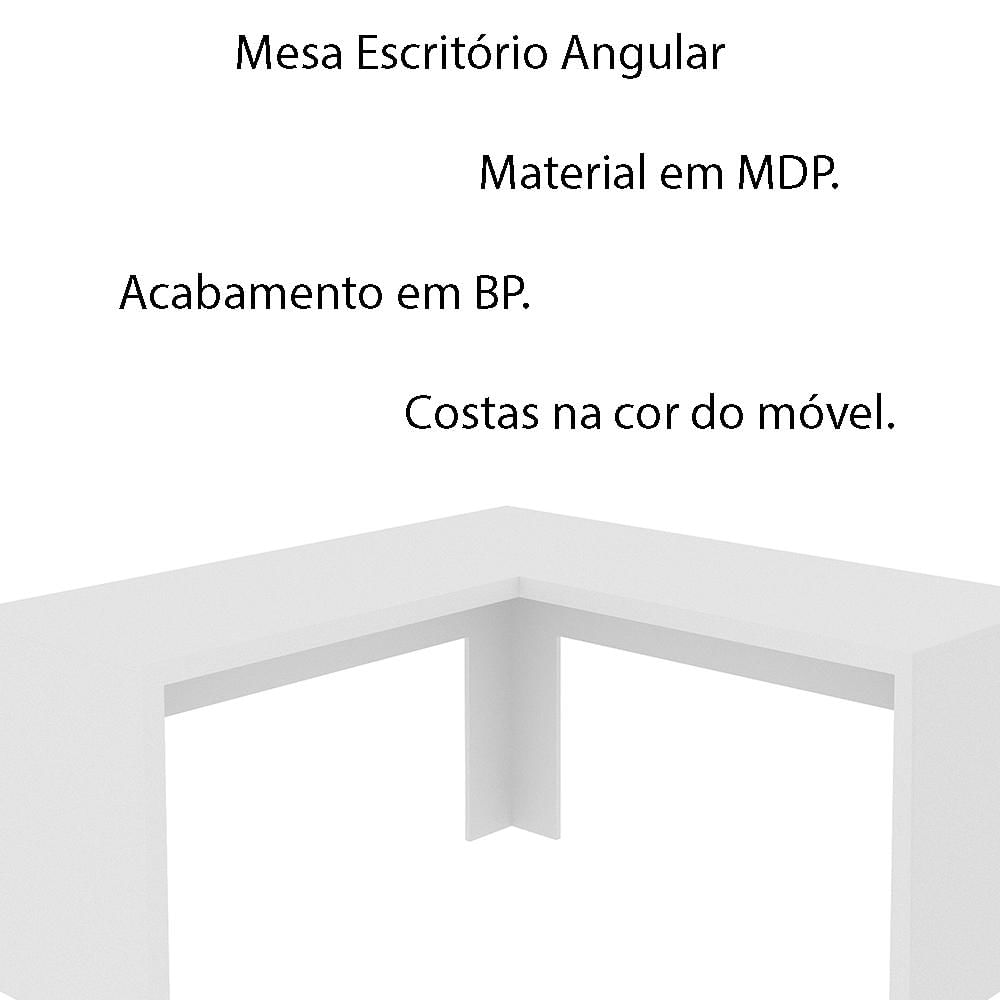 Mesa Angular Para Escritório Home Office Me4116 Mdp Branco - Gran Belo - Carrefour