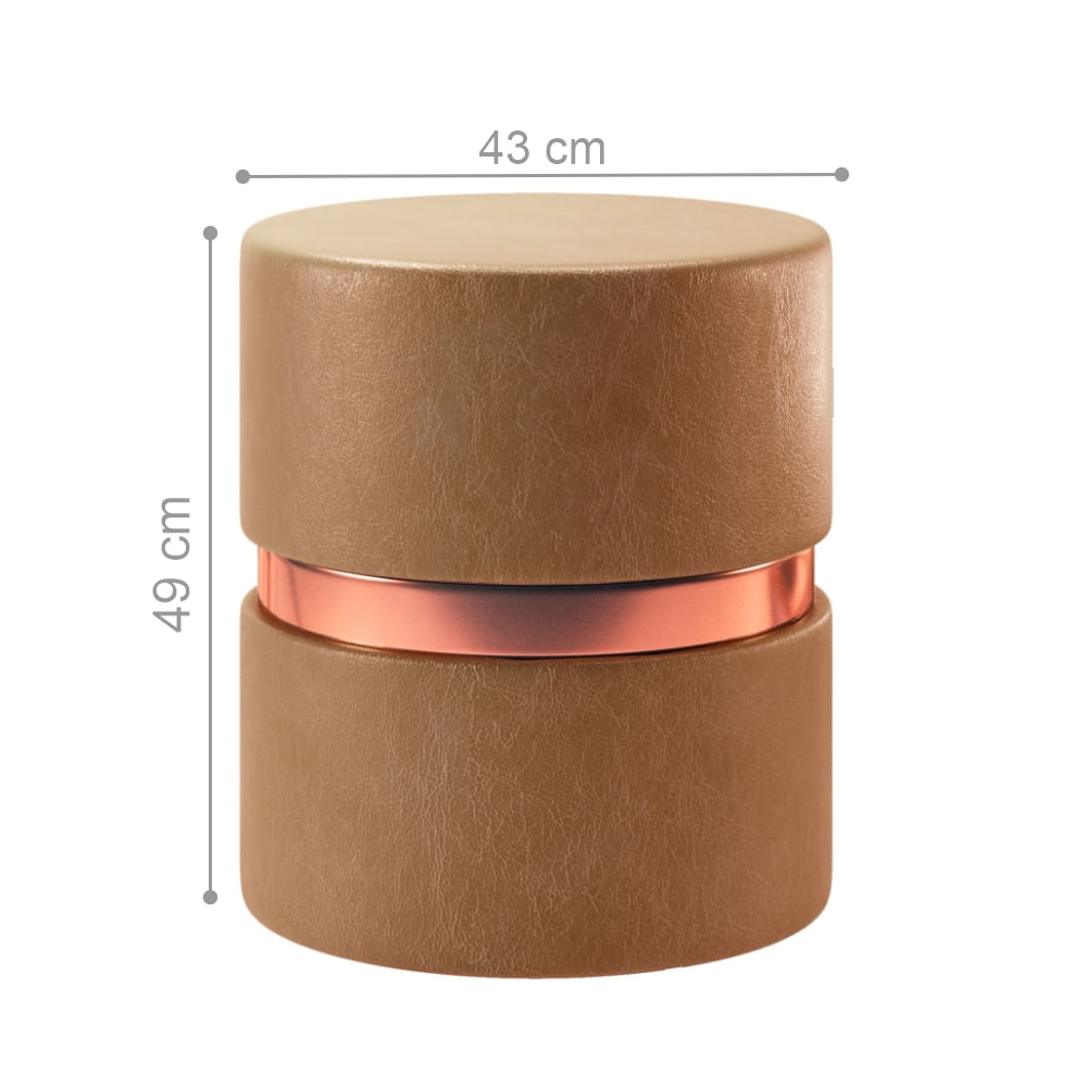 Conjunto 2 Puffs Circular Com Cinto De Metal Lovaina Amarula - Carrefour