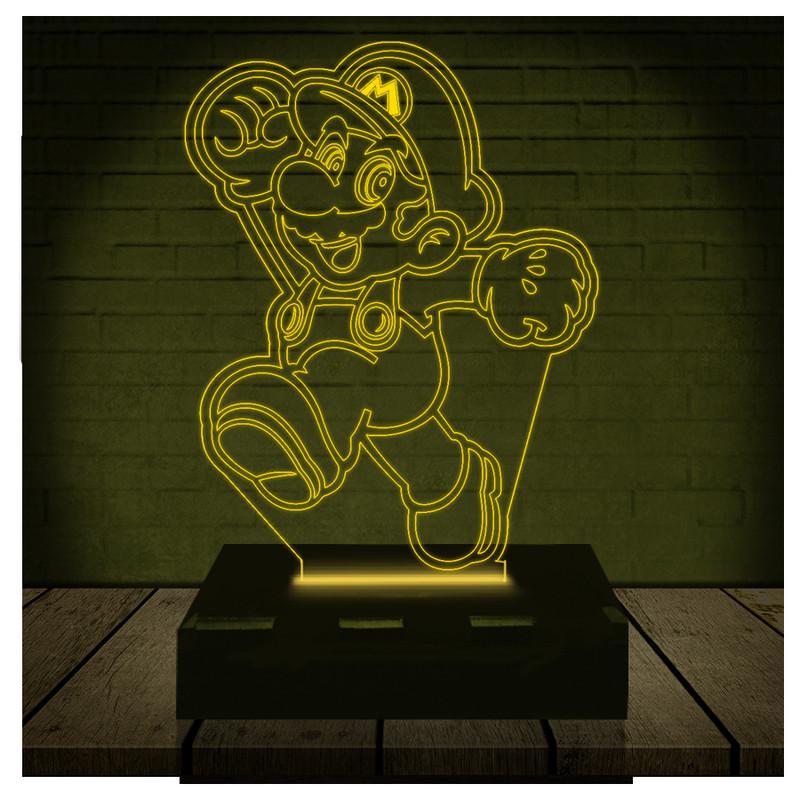 Luminária Led 3d Mario Bros Abajur 3 - Amarelo - Carrefour