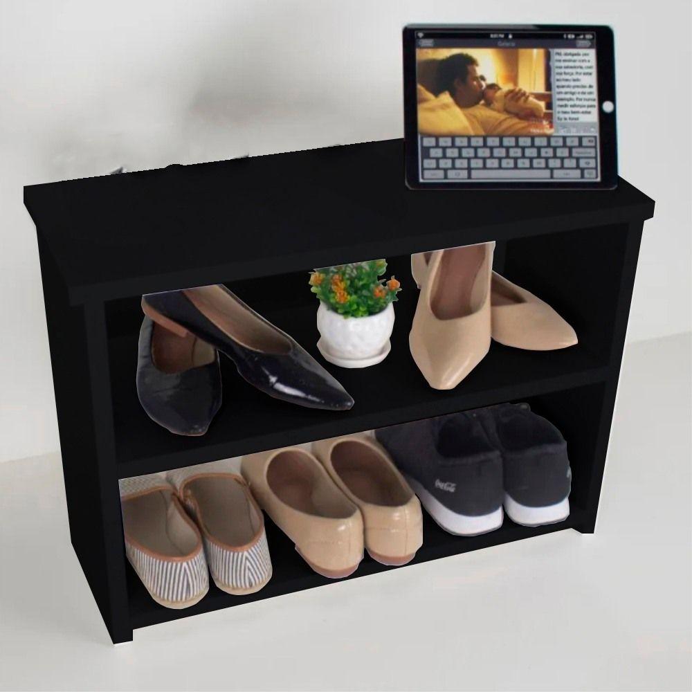 Sapateira Matte Preto Em Mdf - Carrefour