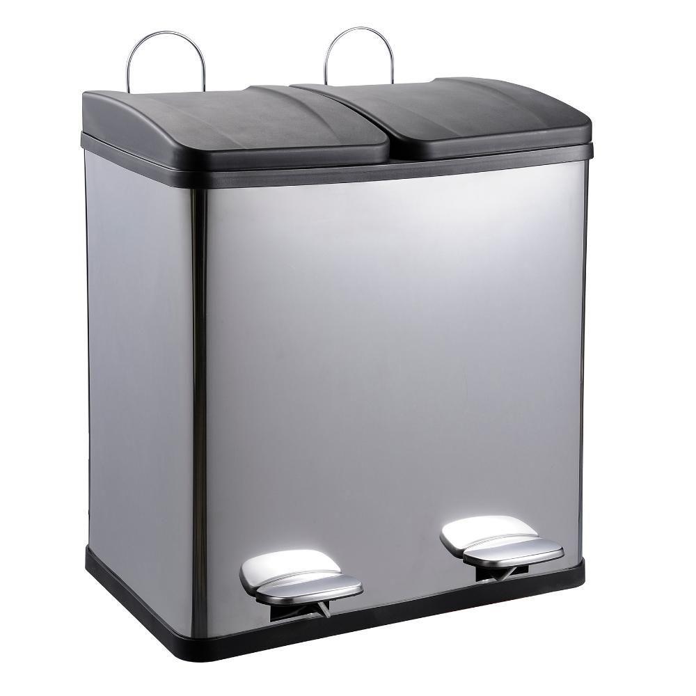 Lixeira Seletiva Dupla Inox Office Full 2 Divisórias De 20l - Carrefour