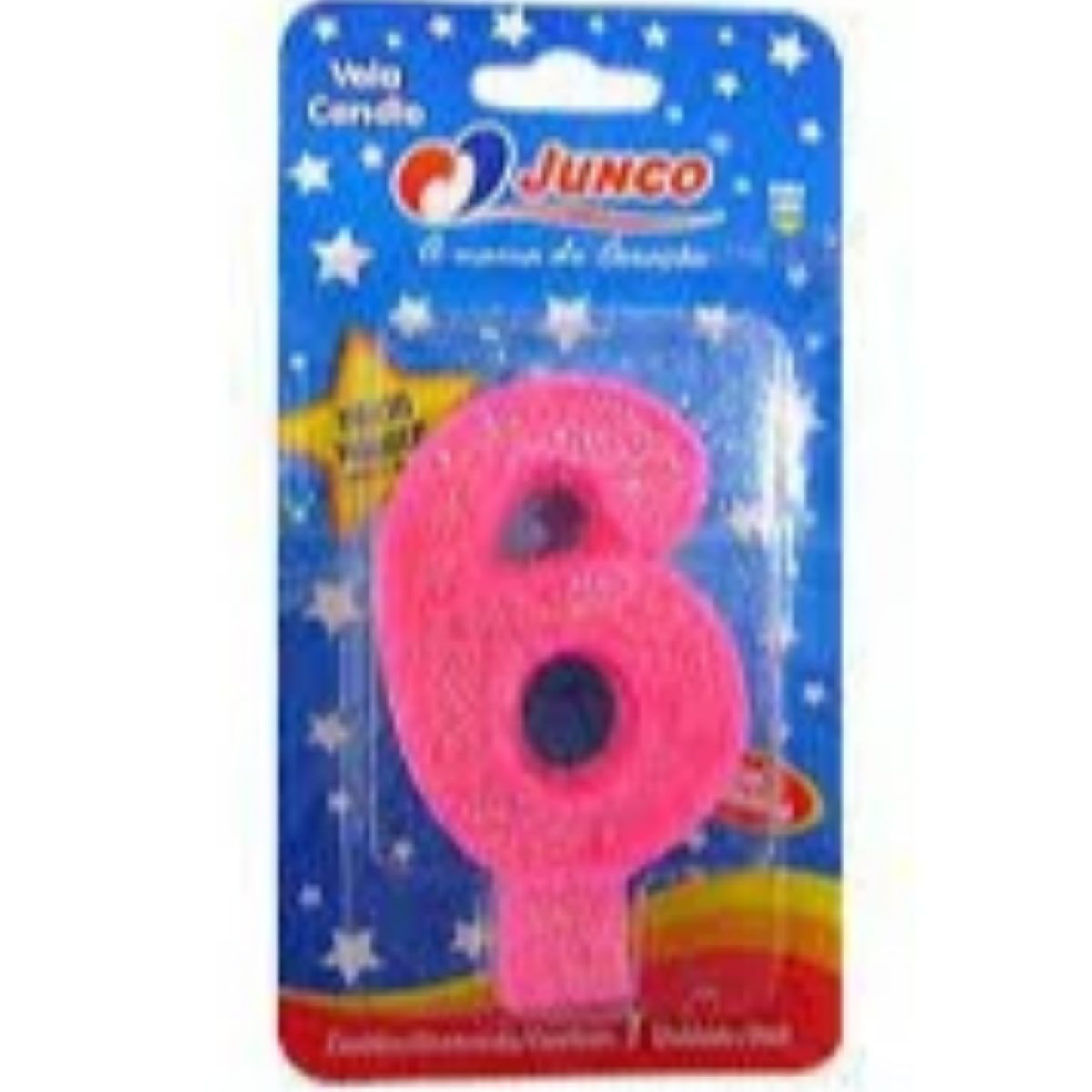 Vela De Aniversário Big Número 6 Rosa Junco - Carrefour - Carrefour