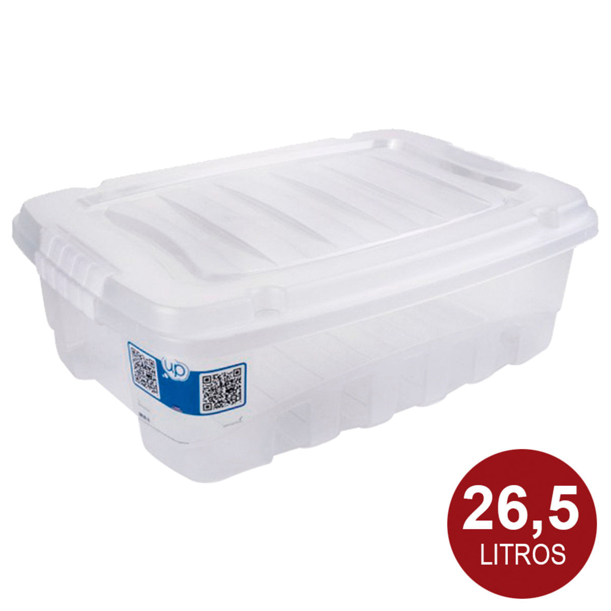 Caixa Organizadora Baixa Gran Box Transparente 26,5 Litros 55,5x40x18cm ...
