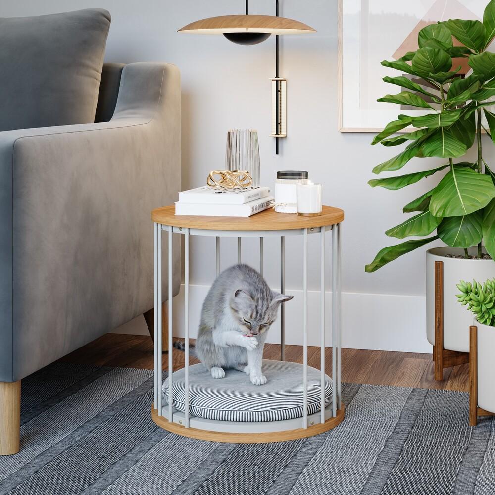 Mesa De Centro Puff Casinha Pet Gato Cachorro Para Sala Industrial Aço ...