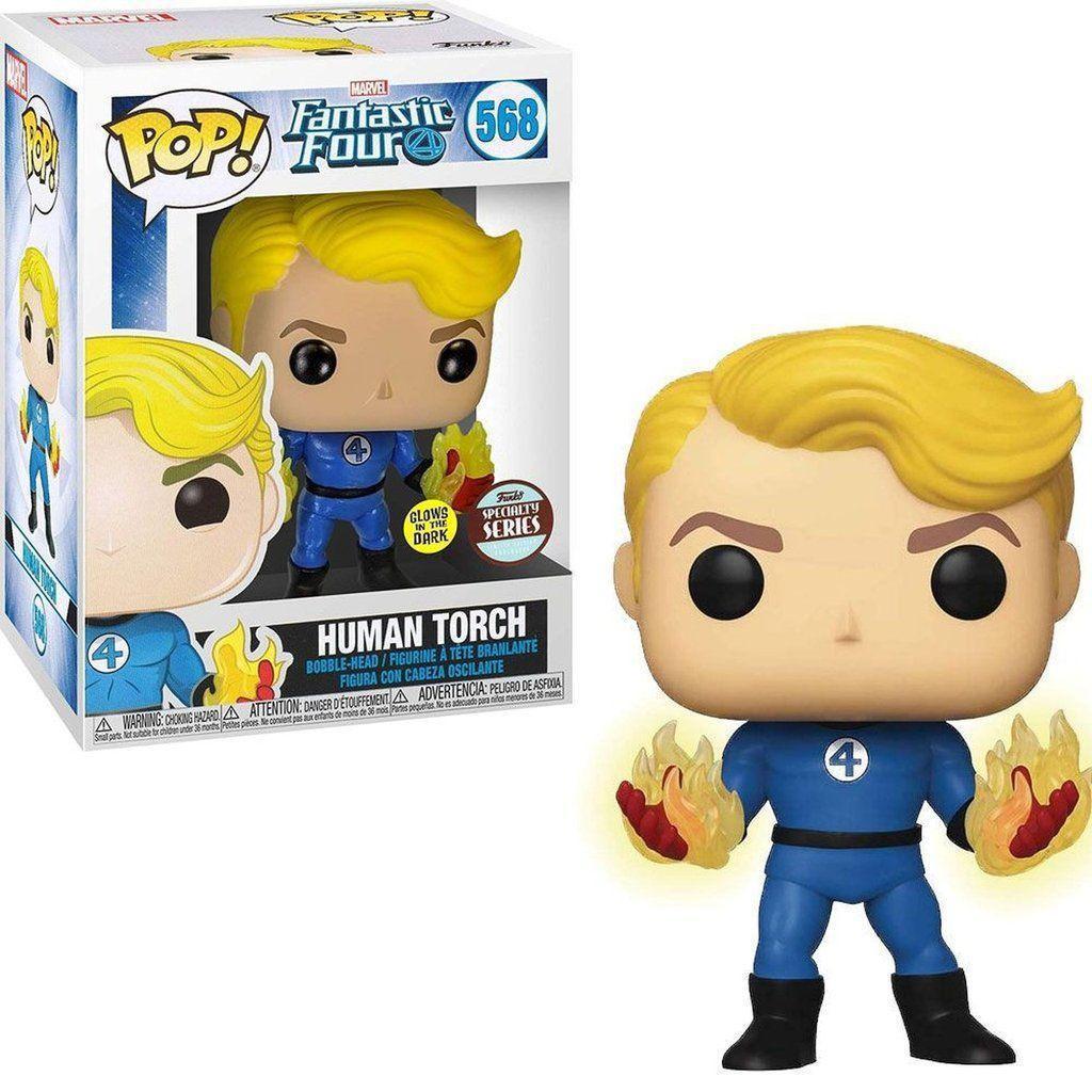 Funko Pop Marvel Fantastic Four 4 Human Torch Glows In The Dark Special ...