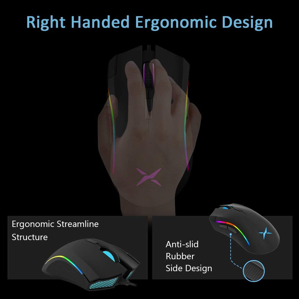 Delux Wired Gaming Mouse Com 24000 Dpi, 7 Botões Programáveis E ...