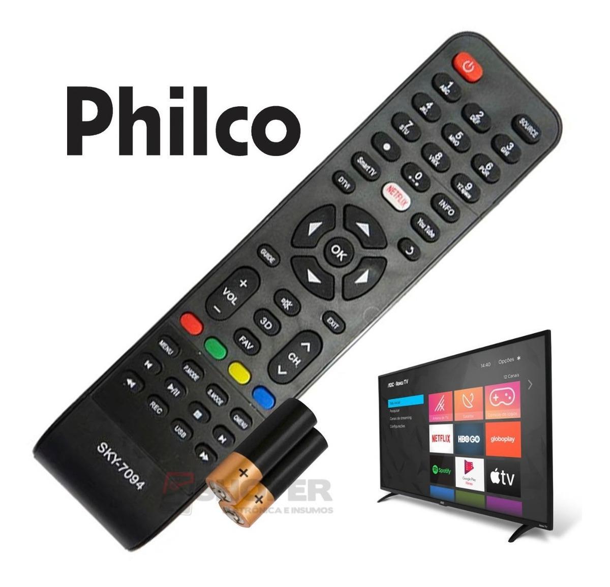 Controle Remoto Para Tv Philco Lcd Smart Netflix - 7094 - Carrefour