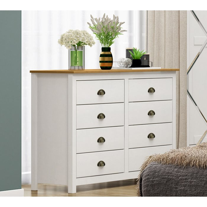 Comoda 08 Gv Corrediças Telescopicas Madeira Maciça 9102 Topazio Branco ...