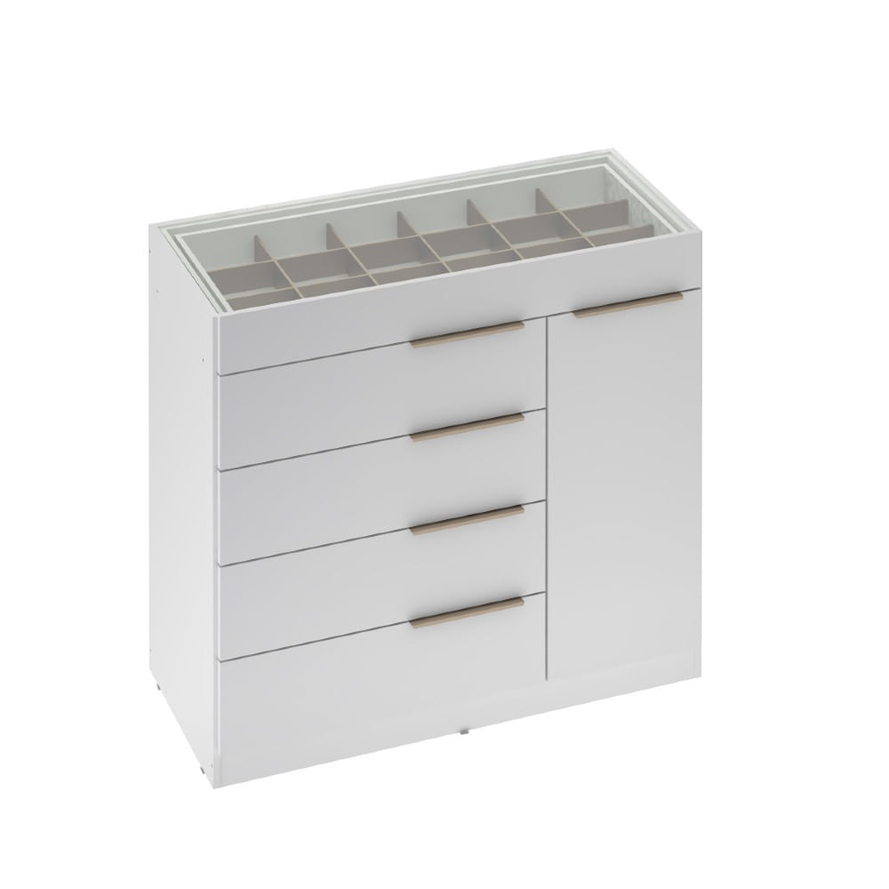 Cômoda 5 Gavetas 1 Porta Lume Demartez - Carrefour