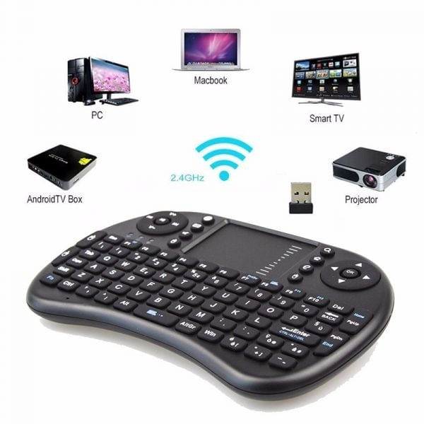 Mini Teclado Wireless Keyboard Com Touchpad Com Led Usb Android Console ...