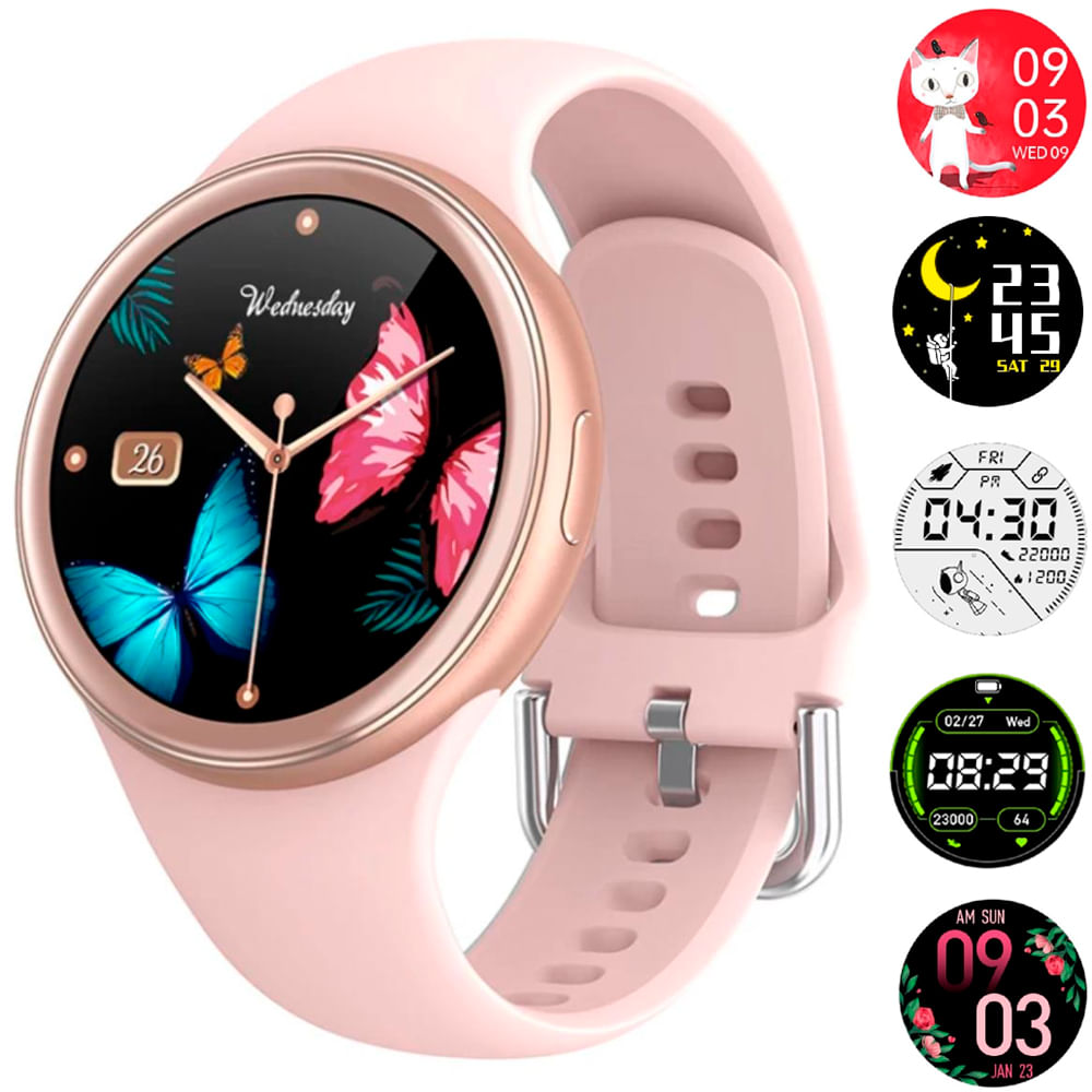 Relógio Smartwatch Feminino Touch Screen Moon Rosa - Carrefour