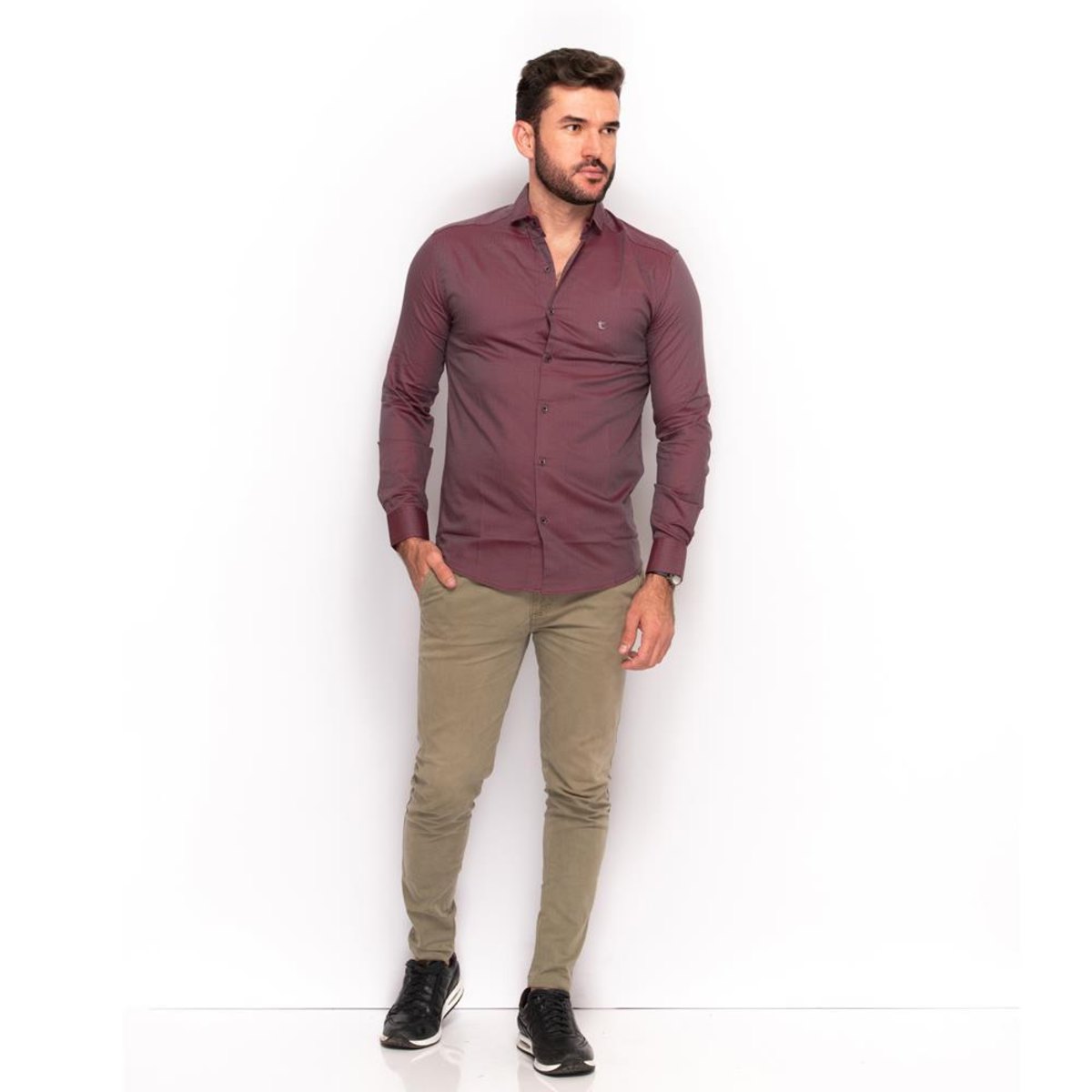Camisa Social Teodoro Masculina Festa Lisa Slim Conforto - Carrefour ...