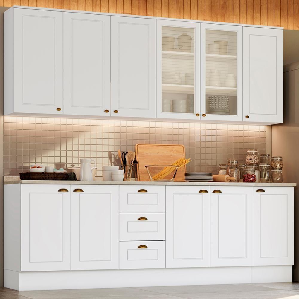 Cozinha Modulada 8 Peças Mdf York 23 Branco Henn Branco - Carrefour