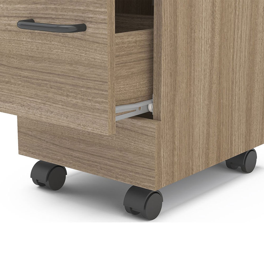 Gaveteiro Com 02 Gavetas E Rodízios Osaka Castanho Politorno Móveis ...